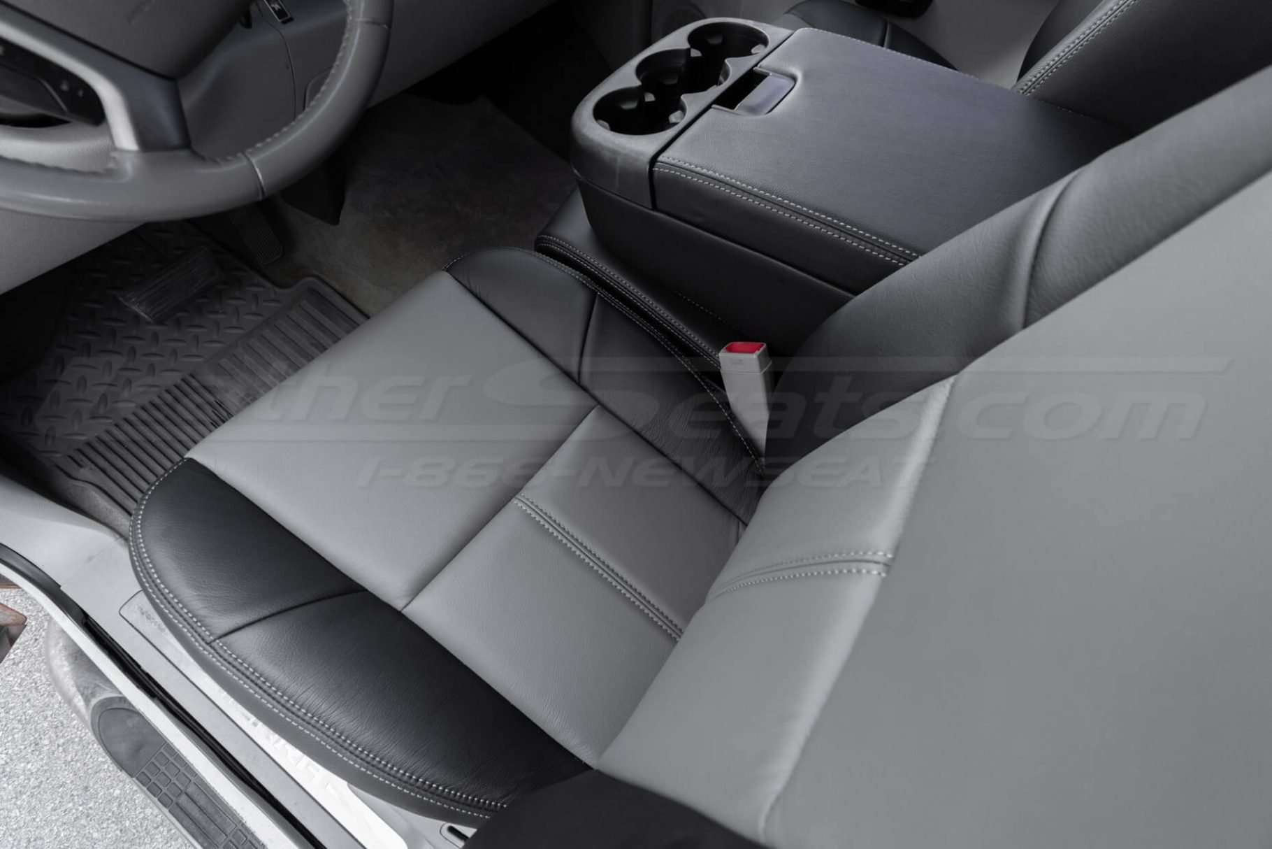2007 2013 Chevy Silverado Leather Kit Black Light Grey LeatherSeats